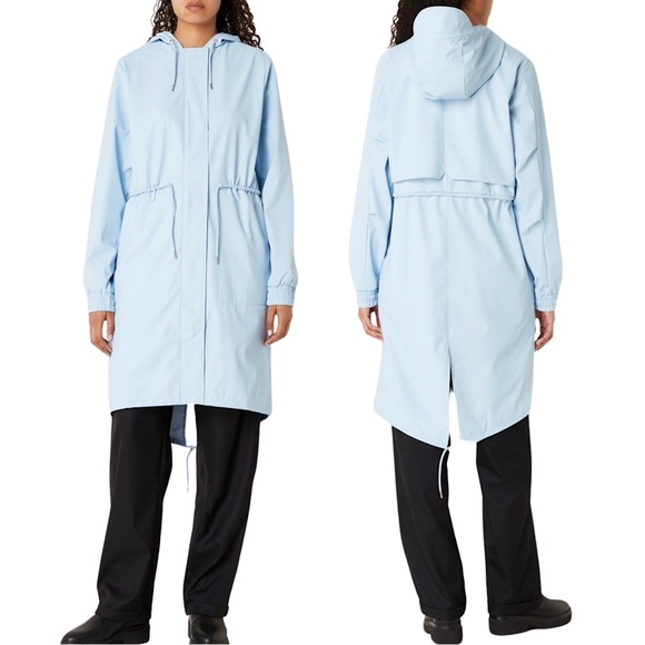 Rains | Jackets & Coats | Rains String Parka In Sky | Poshmark